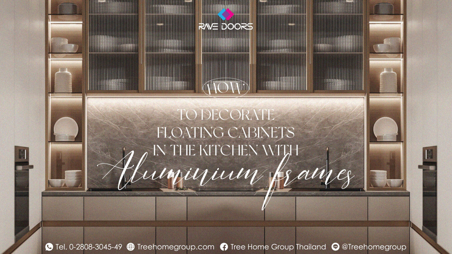 HOW TO DECORATE FLOATING CABINETS IN THE KITCHEN WITH ALUMINIUM FRAMES